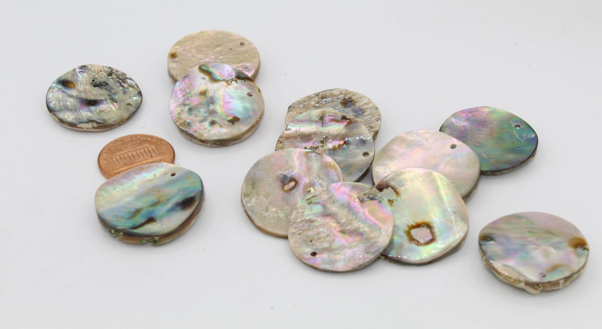Abalone Disc - 1 hole – Out West Beads