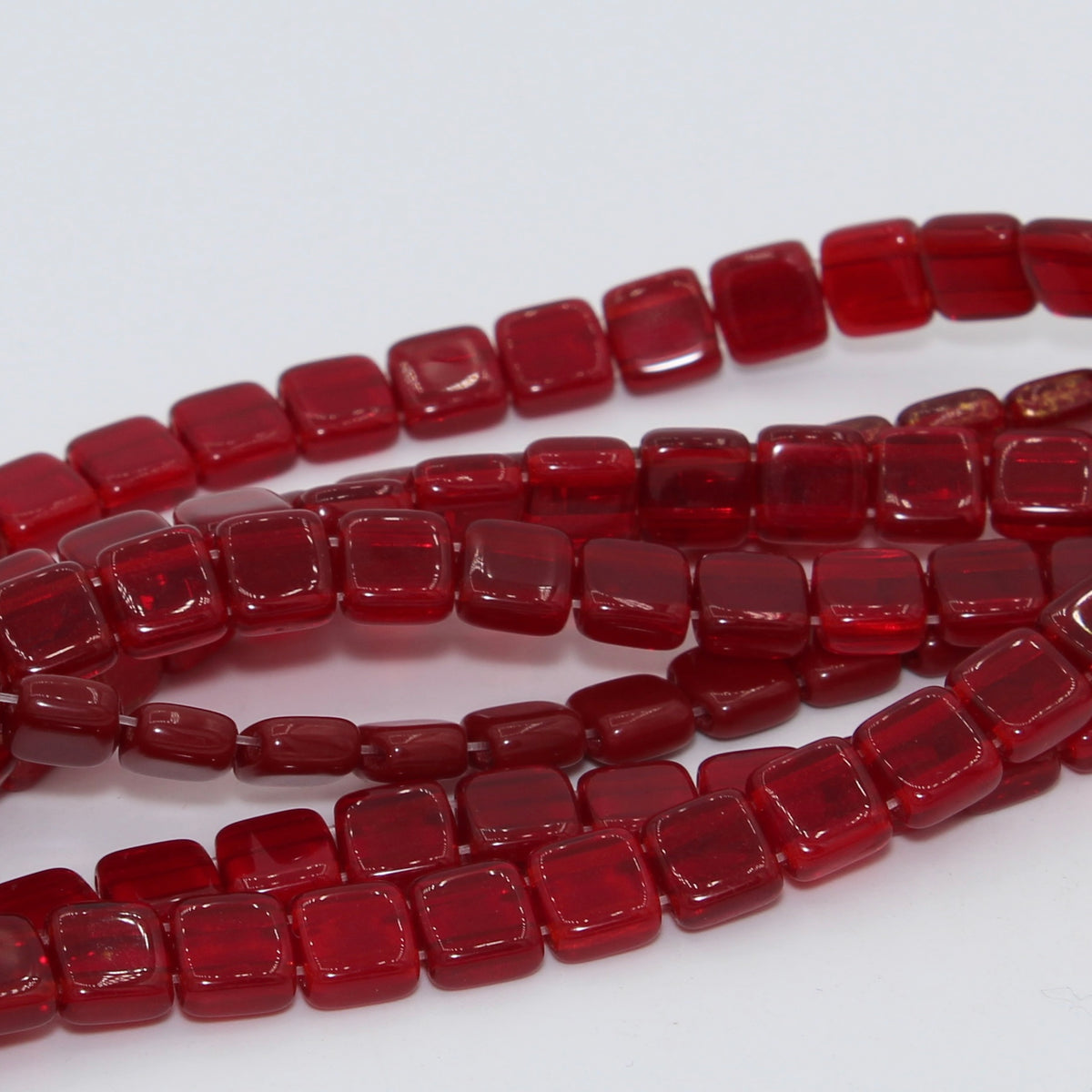 Dark Siam Ruby Czech Mate Tile Beads - 6mm – Out West Beads