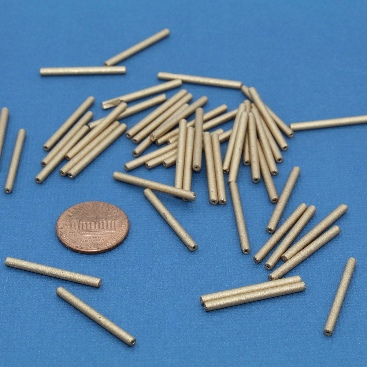 Matte Metallic Gold Bugle Beads - 1" – Out West Beads